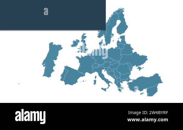 Portugal map animation with map of Europe, largest cities and text ...