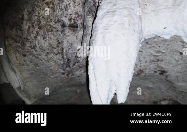 Underground Cave with Stalactite Rock Formations Hanging from Twins ...