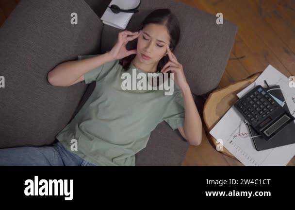 Stressed tired woman lying Stock Videos & Footage - HD and 4K Video ...