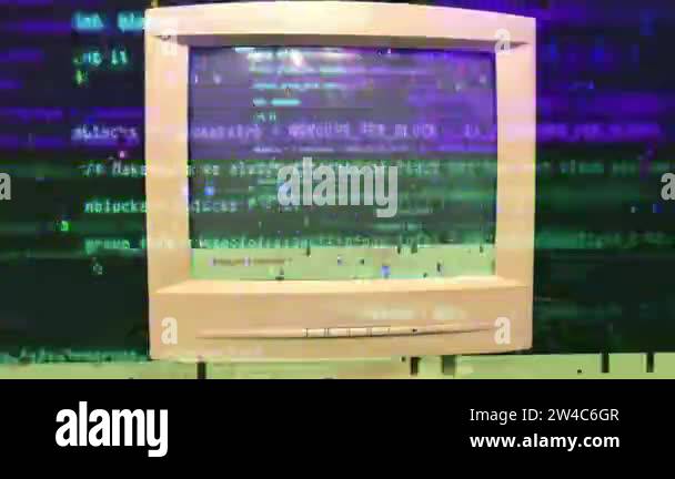 Hacking a vintage old vintage TV or computer monitor screen 80s 90s ...