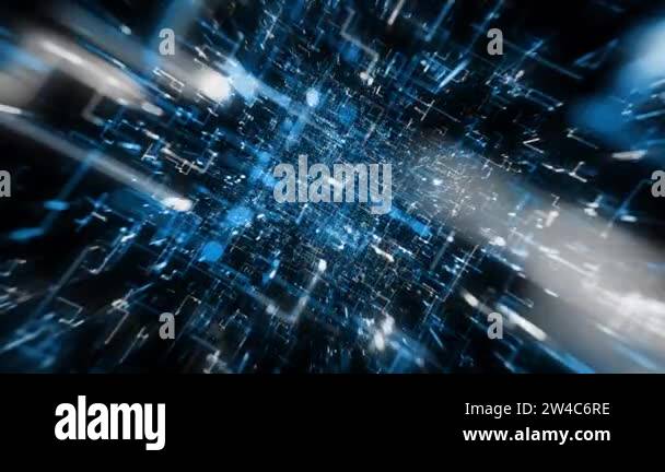 Abstract Hi Tech Background Digital Data Zooming In/ 4k animation of an ...