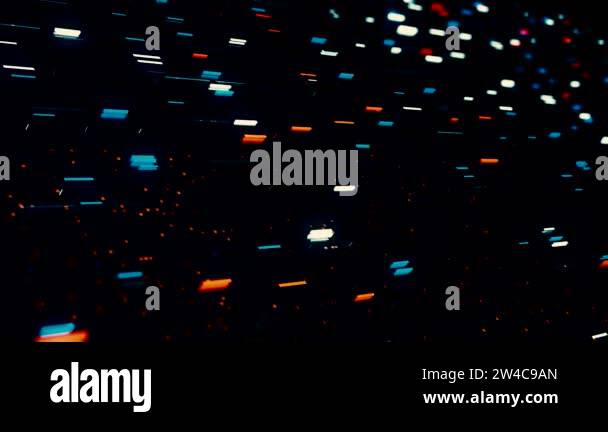 Abstract flowing rectangular particles of red, blue, and white color on ...