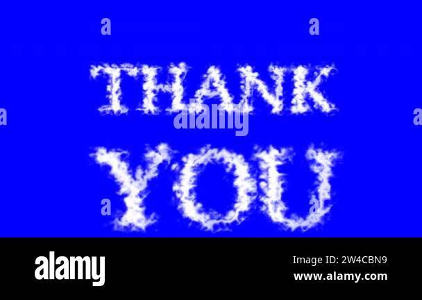 Thank You cloud text effect blue isolated background. animated text ...