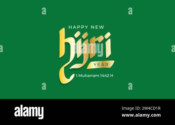Motion graphic of happy new Hijri year 1442 greeting in 4k size. Happy ...