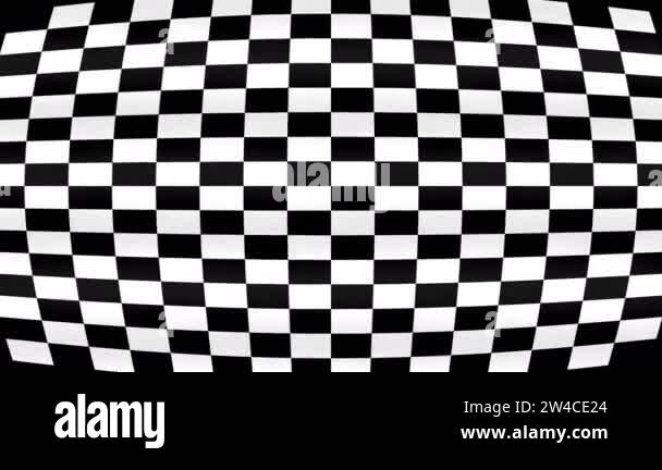 Zooming Out of a Television Crt Shaped Checkerboard Screen With Turn ...