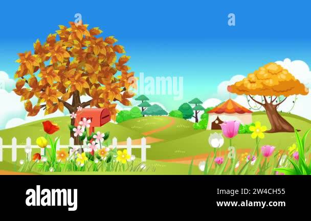 cartoon world with graphic made structures and design specially for ...