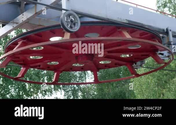 Video of mechanism of cable car. Engine mechanism of cableway to mount ...