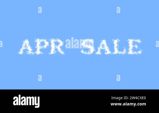 Apr Sale cloud text effect sky isolated background. animated text ...