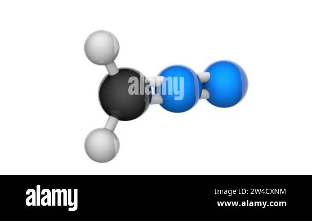Molecular structure of Diazomethane. Other names: Azimethylene ...
