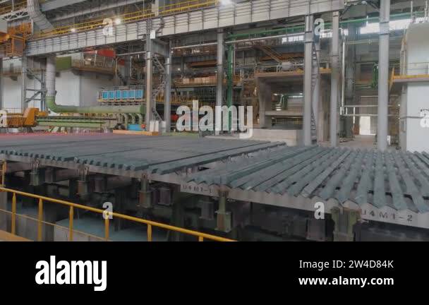 Automated metal rolling line. Workshop for the production of metal ...