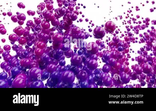 Speed flow of movement colorful bubbles flying up isolated on white ...