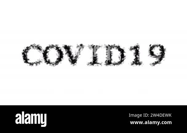 Covid19 smoke text effect white isolated background. animated text ...