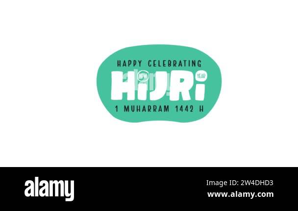 Motion graphic of happy new Hijri year 1442 greeting in 4k size. Happy ...