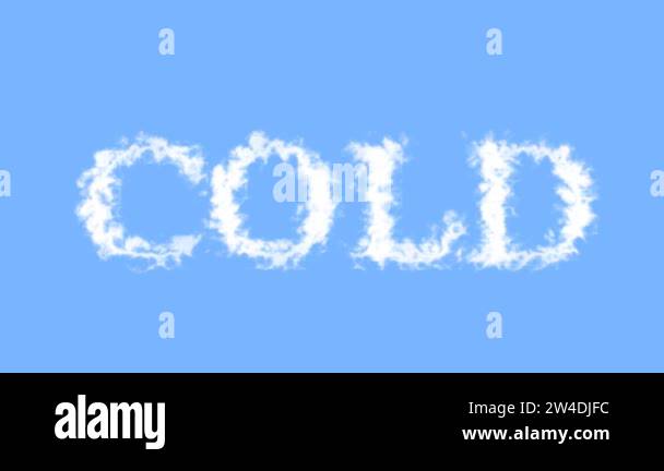 Cold cloud text effect sky isolated background. animated text effect with high visual impact ...