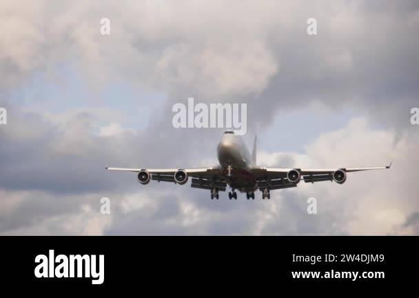 Rossiya Airlines Boeing 747 on final approach before landing Stock ...