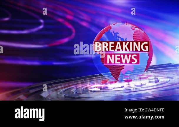 digital world breaking news Studio Background for news report and ...