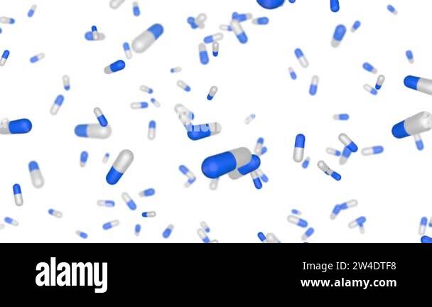 Multi colored Pills, Tablets, Drugs falling Down Loop Animation ...