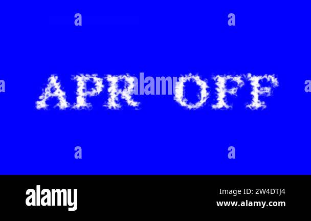 Apr Off cloud text effect blue isolated background. animated text ...