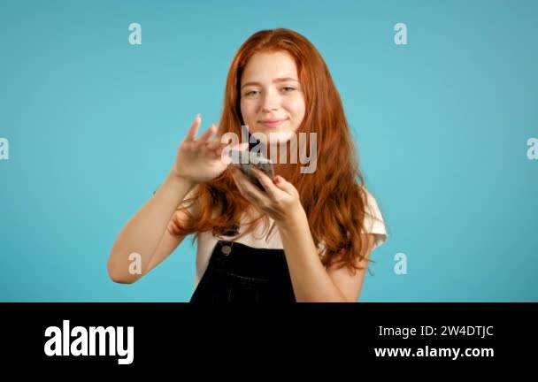 Pretty woman with happy face scatters, waste money. Girl overspend US ...