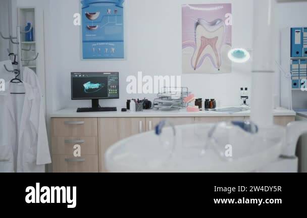 Empty orthodontic stomatology office prepared for teeth treatment Stock ...