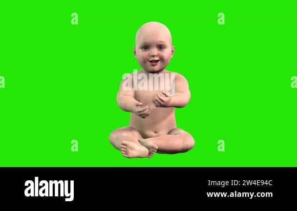 Baby Smiling to the camera, 4K Green Screen Chromakey Stock Video ...