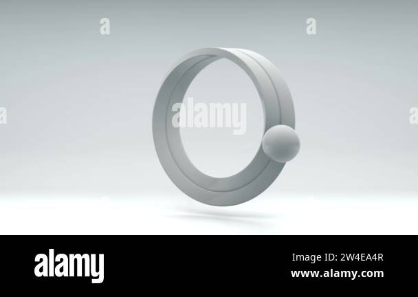 3d loop animation of a Mobius strip and a sphere moving endlessly on ...