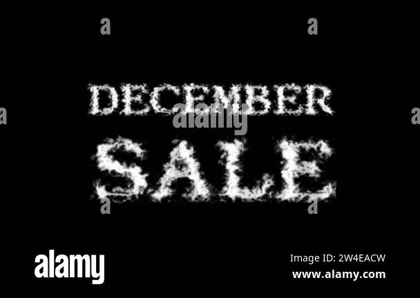 December Sale cloud text effect black isolated background. animated ...