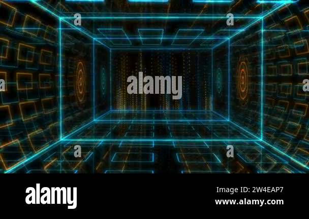 digital motion background with animated shine squares, lines and sphere ...