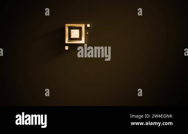 Gold QR Code Technology Icon Reveal Background Loop/ 4k animation of an ...