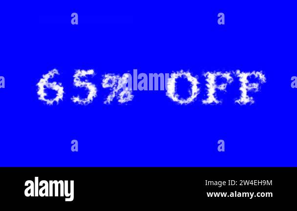 65% Off cloud text effect blue isolated background. animated text ...