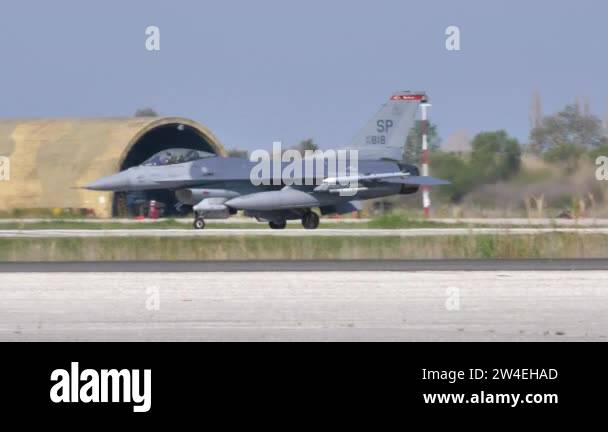 Lockheed Martin F-16 Fighting Falcon of U.S. Air Force armed with ...