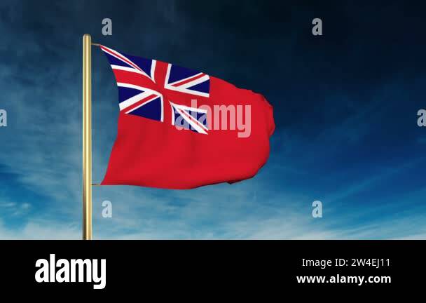 Royal Merchant Navy flag slider style. Waving in the win with cloud ...