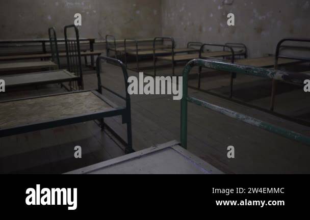 Empty Jail Cells. Prison Interior. Metal Door Protect Prisoner From ...