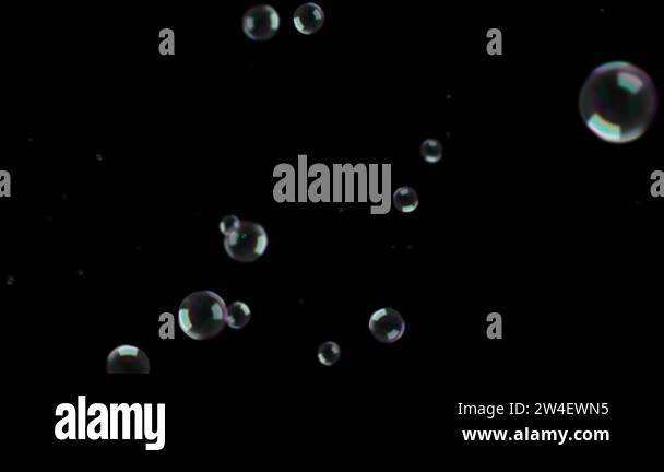 various air bubbles in water rising up slow motion 4K 3D Green Screen ...