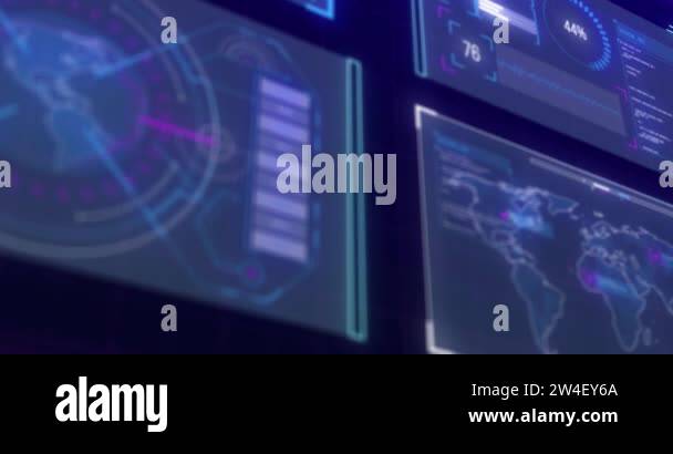 Digital animation of digital interface with data processing against ...