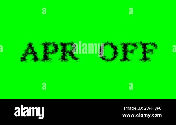 Apr Off smoke text effect green isolated background. animated text ...
