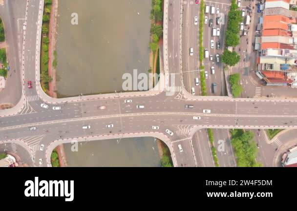 Drones aerial take a beautiful view of the big city from a birds eye view with skyscrapers or ...