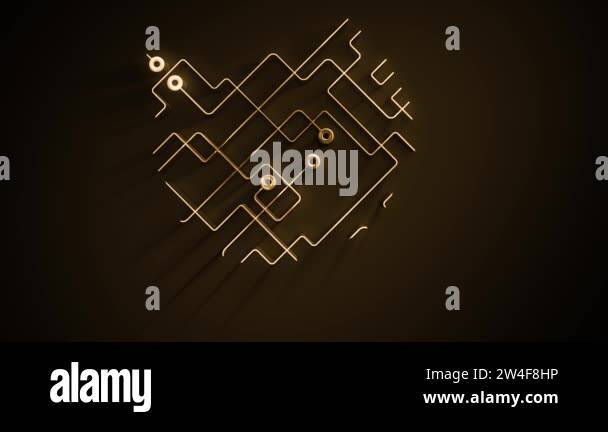 Abstract Cyber Technology Chipset Motherboard Background Animation/ 4k ...