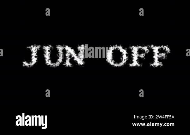 Jun Off cloud text effect black isolated background. animated text ...
