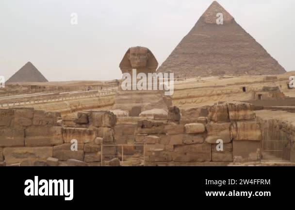 Great Sphinx of Giza, colossal limestone statue of a recumbent sphinx ...