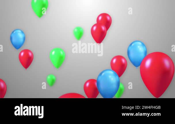 3D Animation of Vibrant Flying Blue Balloons white Background Loop ...