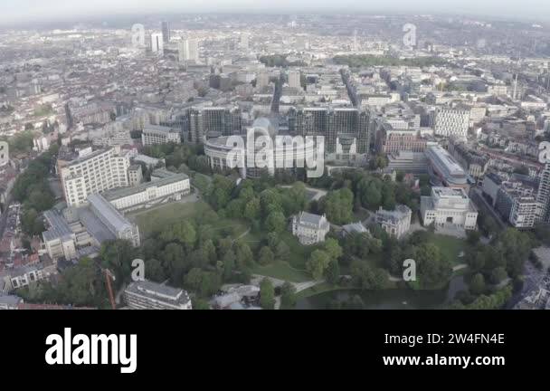 Brussels, Belgium. The complex of buildings of the European Parliament ...