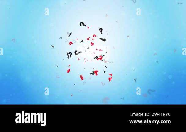 Blue question mark with blinking and motion graphics Loop animation ...