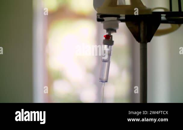 close-up. dropper in operation, the process of drug administration ...