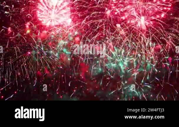 New years eve Christmas fireworks with numbers 2021 from volleys ...