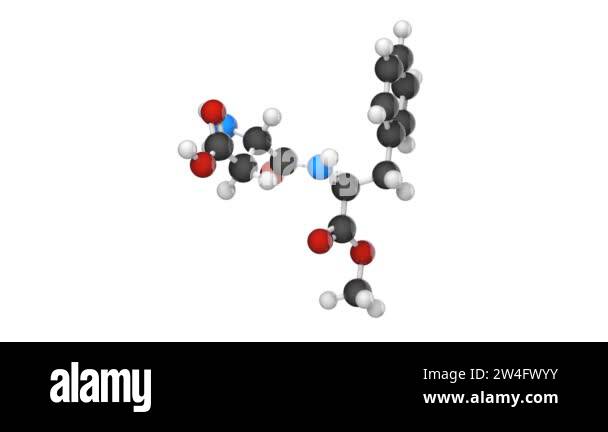 Aspartame - artificial sweetener. Chemical model and molecular ...