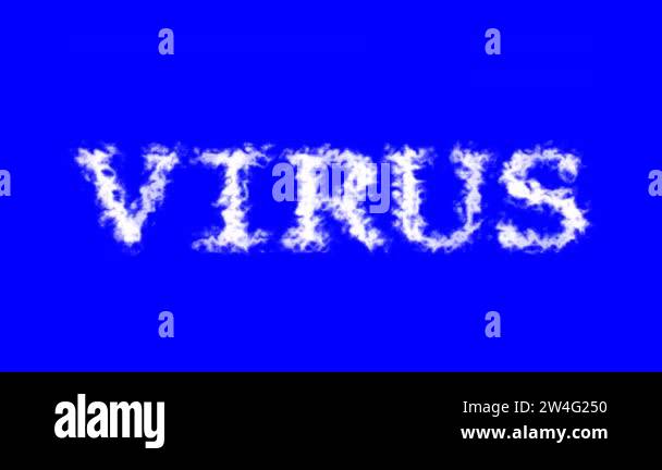Virus cloud text effect blue isolated background. animated text effect ...