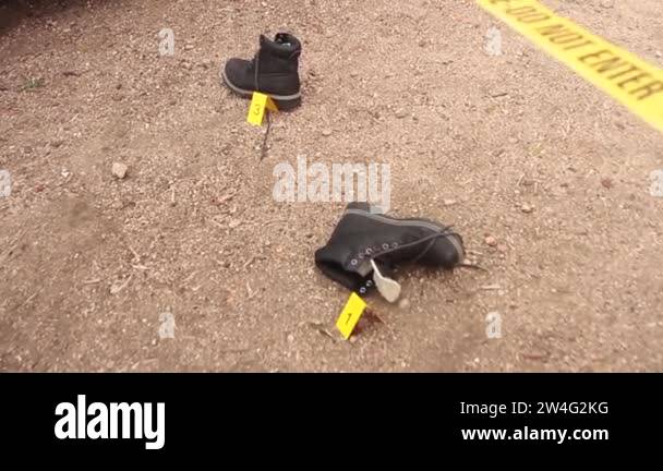 forensic investigation in progress with scientific evidence signs and ...