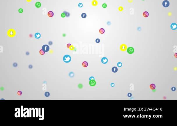 Random icons Social media marketing, Communication networking 4K 3D ...