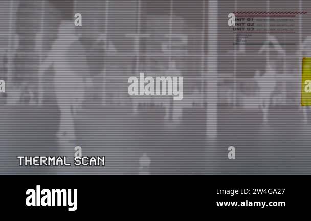 View of a display of the thermal camera. Monitoring and detecting with ...